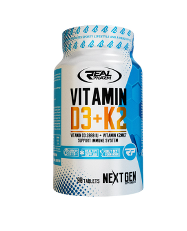 Buy Real Pharm Vitamin D3+K2 - 90 caps | Jinius