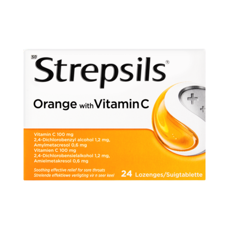 Buy Strepsils orange with vitamin c 24's | Jinius