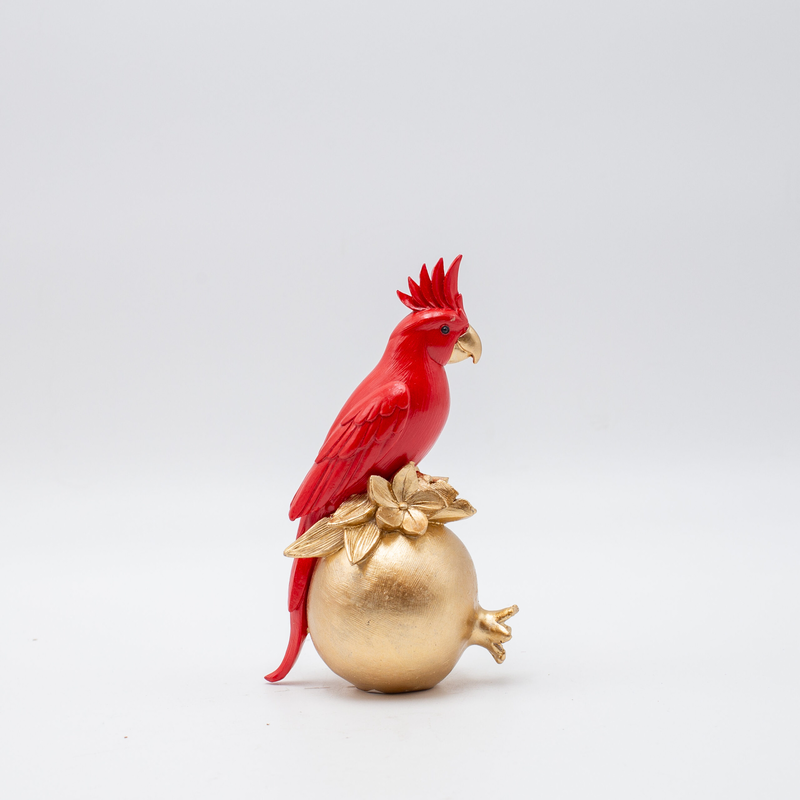 Buy Red parrot on gold pomegranate | Cyprus | Jinius