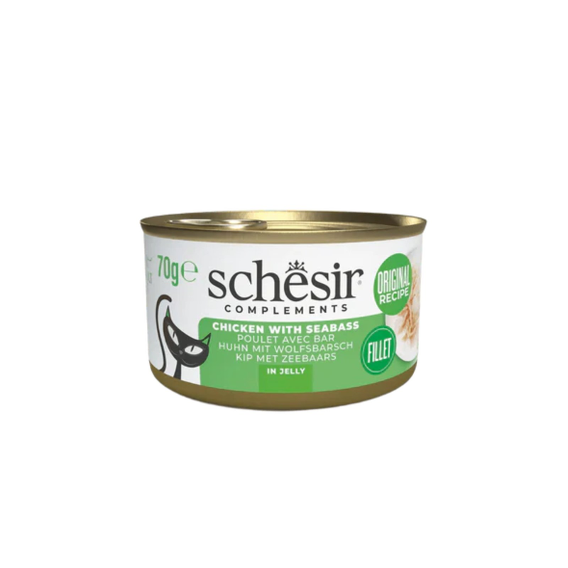 Buy Schesir complements cat chicken fillets and seabass in jelly can ...