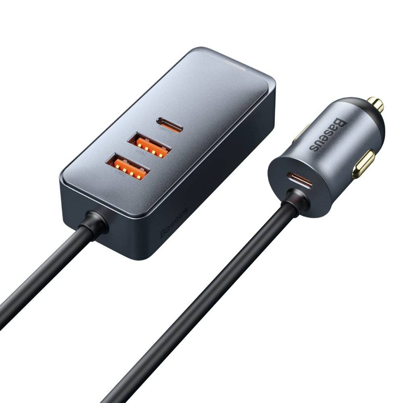 Buy Baseus ccbt-a0g multi port USBa+USBc car charger with extension ...