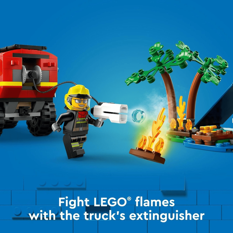 Buy Lego city 4x4 fire truck with rescue boat | Jinius