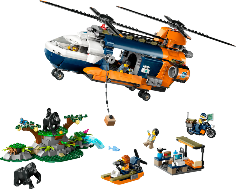Buy Lego city jungle explorer helicopter at base camp 60437 for ages 8 ...