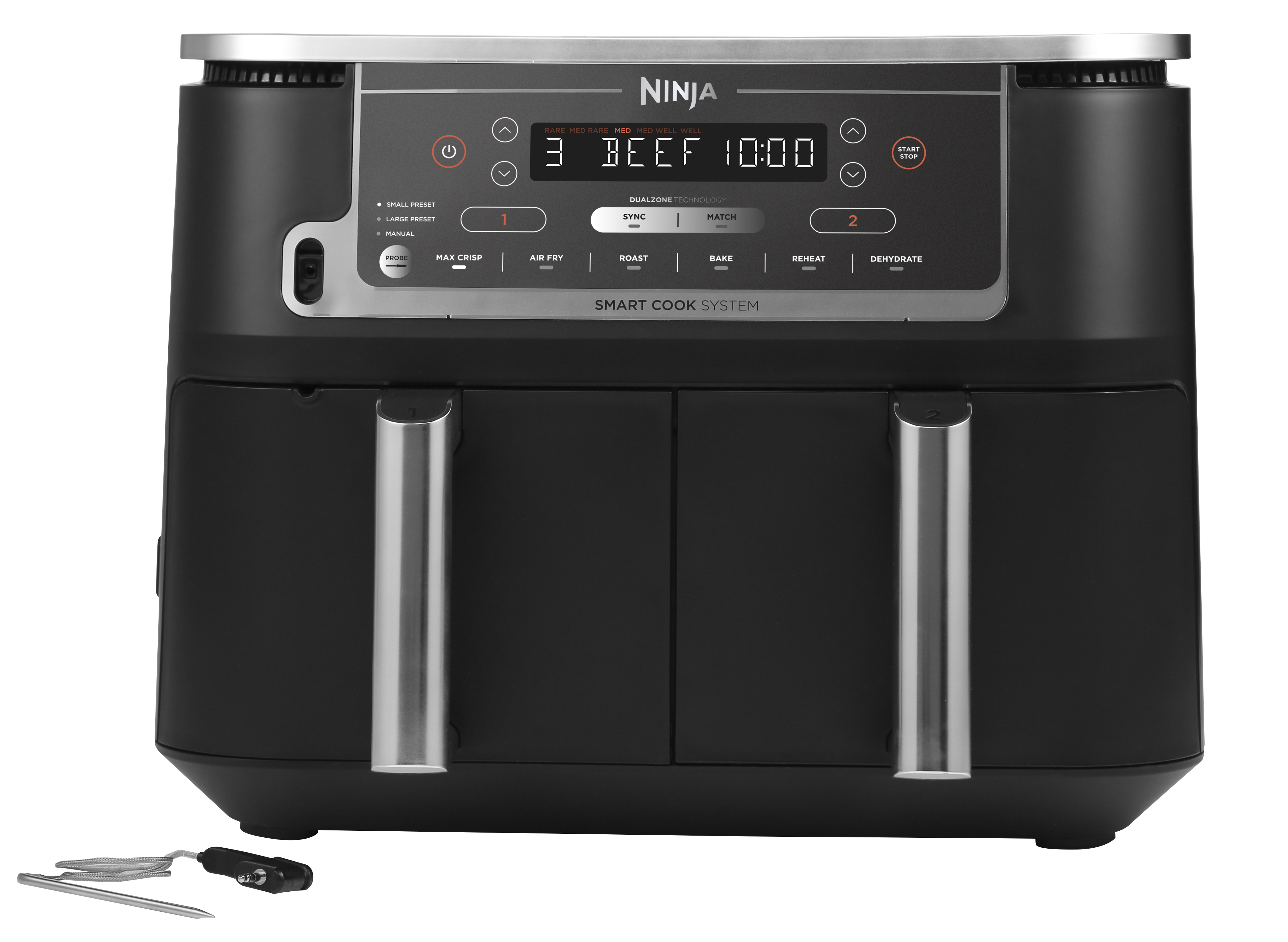 Buy Ninja Air fryer digital cooking probe 9.5l black foodi max af451eu ...
