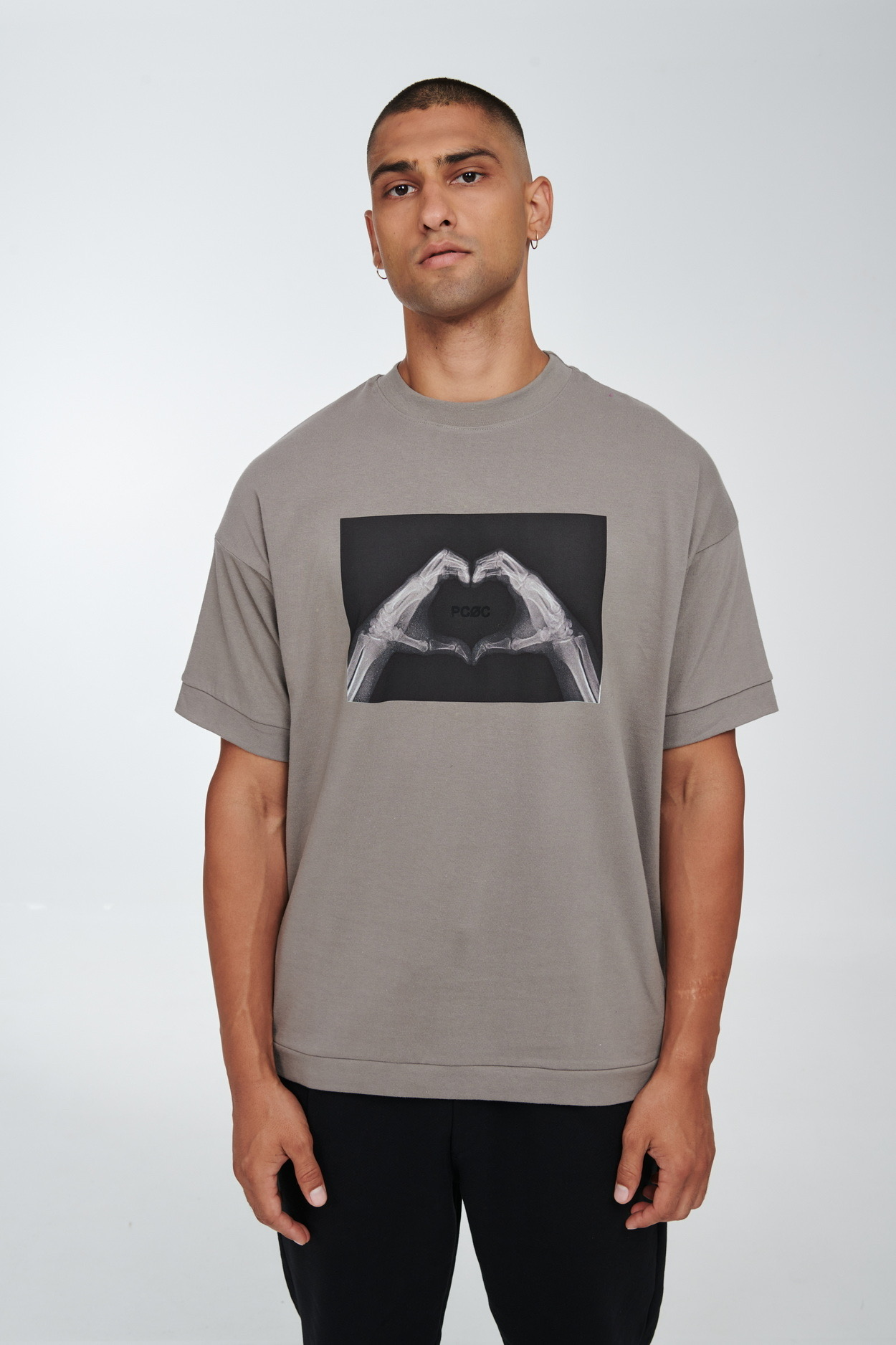 Buy Pcoc heart hand oversized logo tee | Jinius