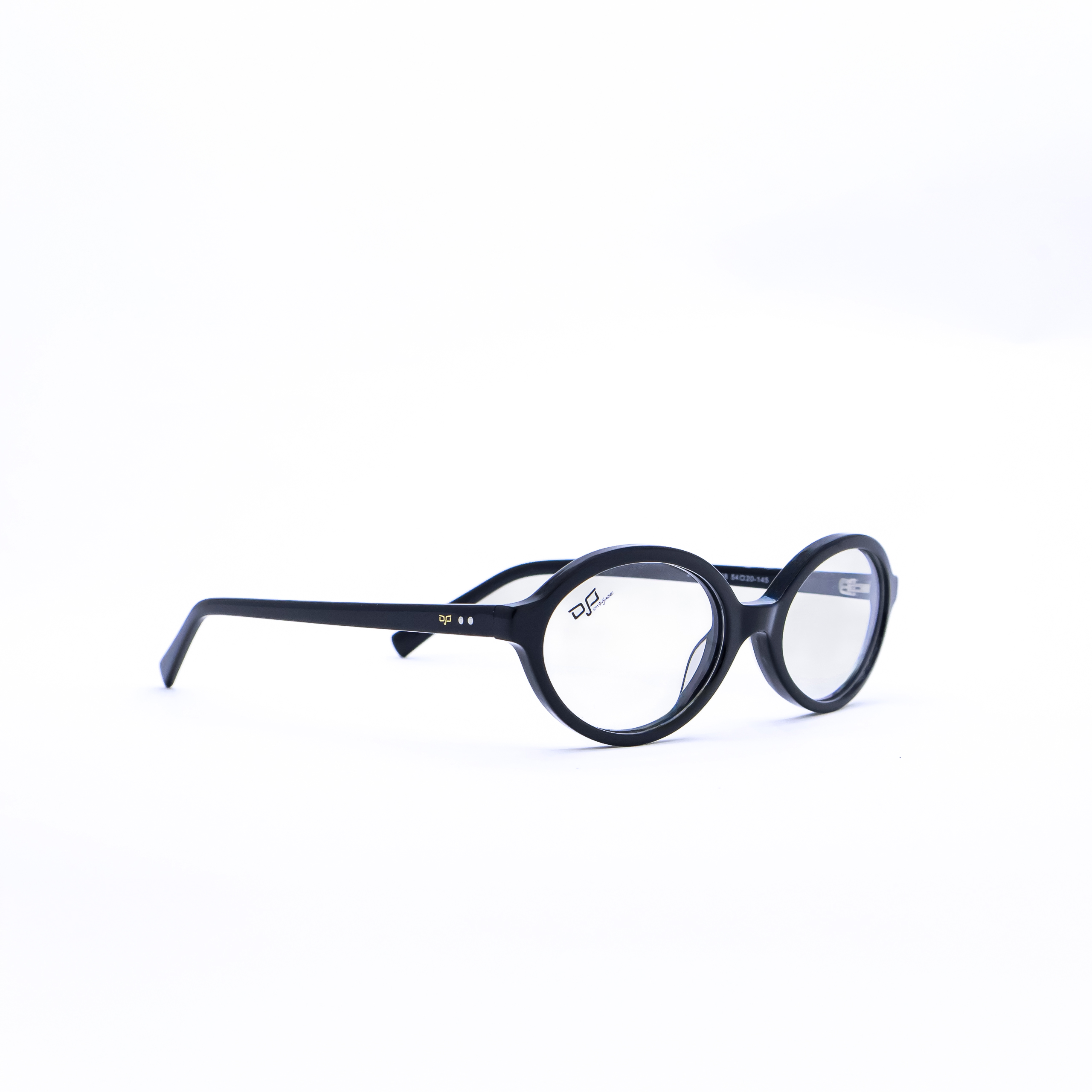 Buy OJO personal style oval handmade black frame and temples with demo ...