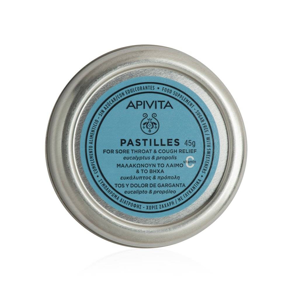 Buy Apivita pastilles for sore throat & cough relief with eucalyptus & propolis x 45g | Jinius