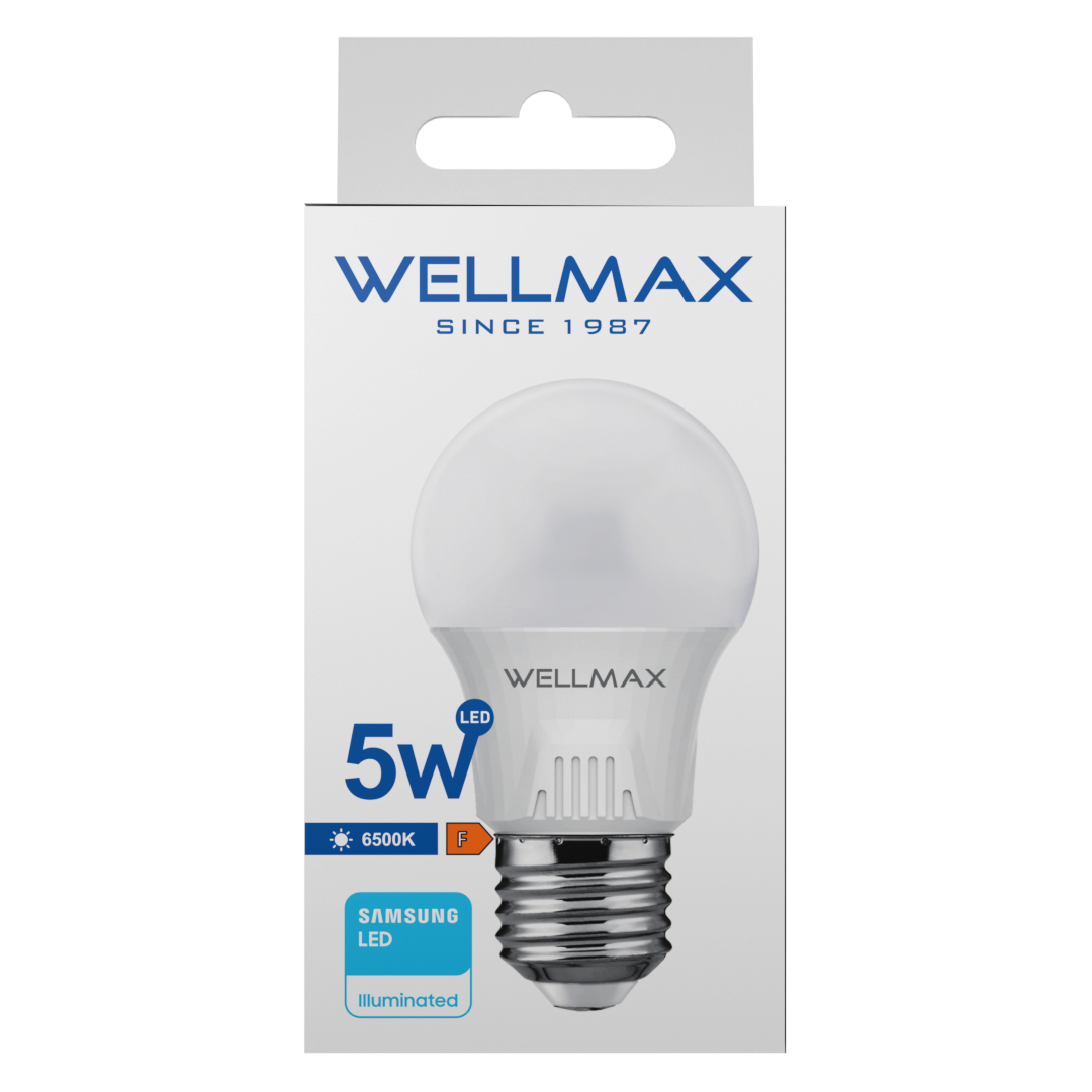 Buy Wellmax-samsung led lamp - [a50-5w-6500k-450lm] [e27] [2-pcs] | Jinius