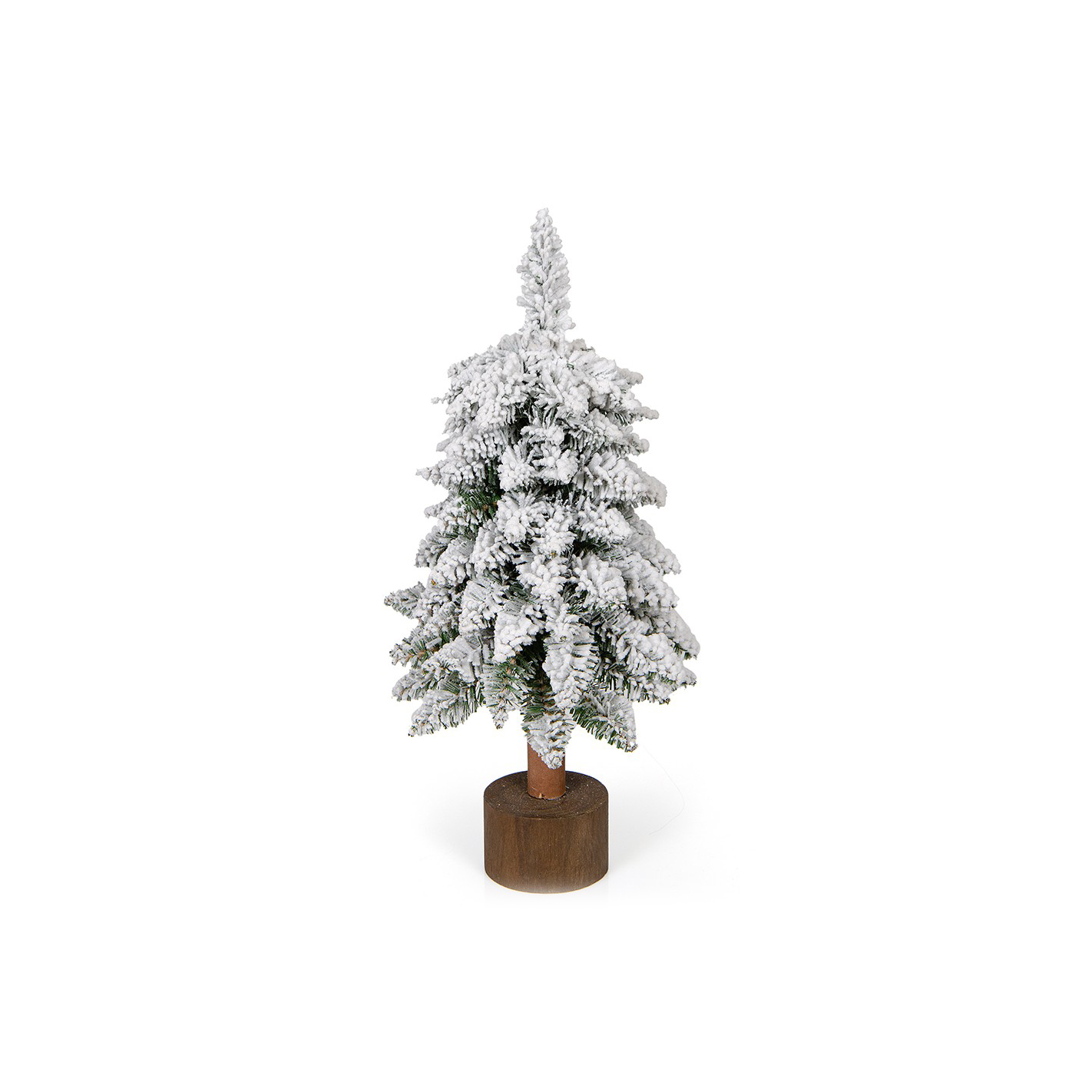 Buy Christmas tree snowy with wooden base 65cm | Jinius