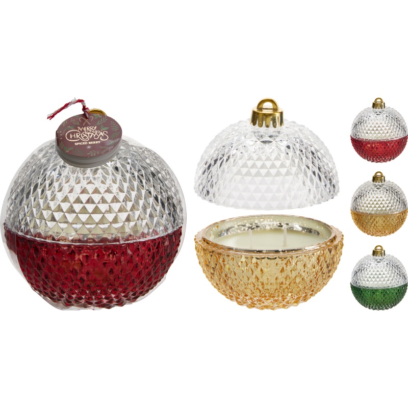 Buy Christmas scented decor glass ball candle - assorted designs | Jinius