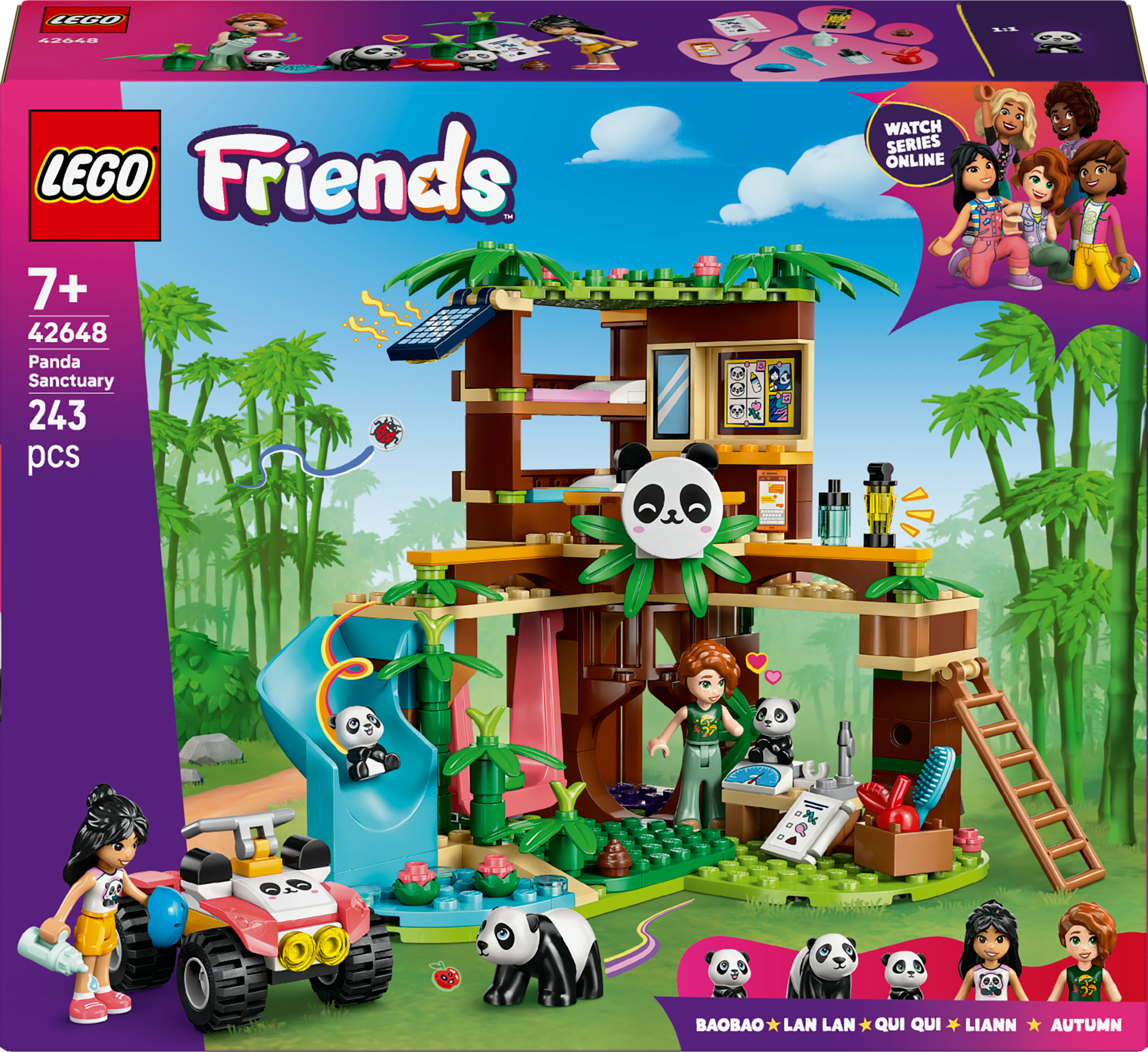 Buy Lego friends panda sanctuary animal care 42648 for ages 7+ 243pcs ...
