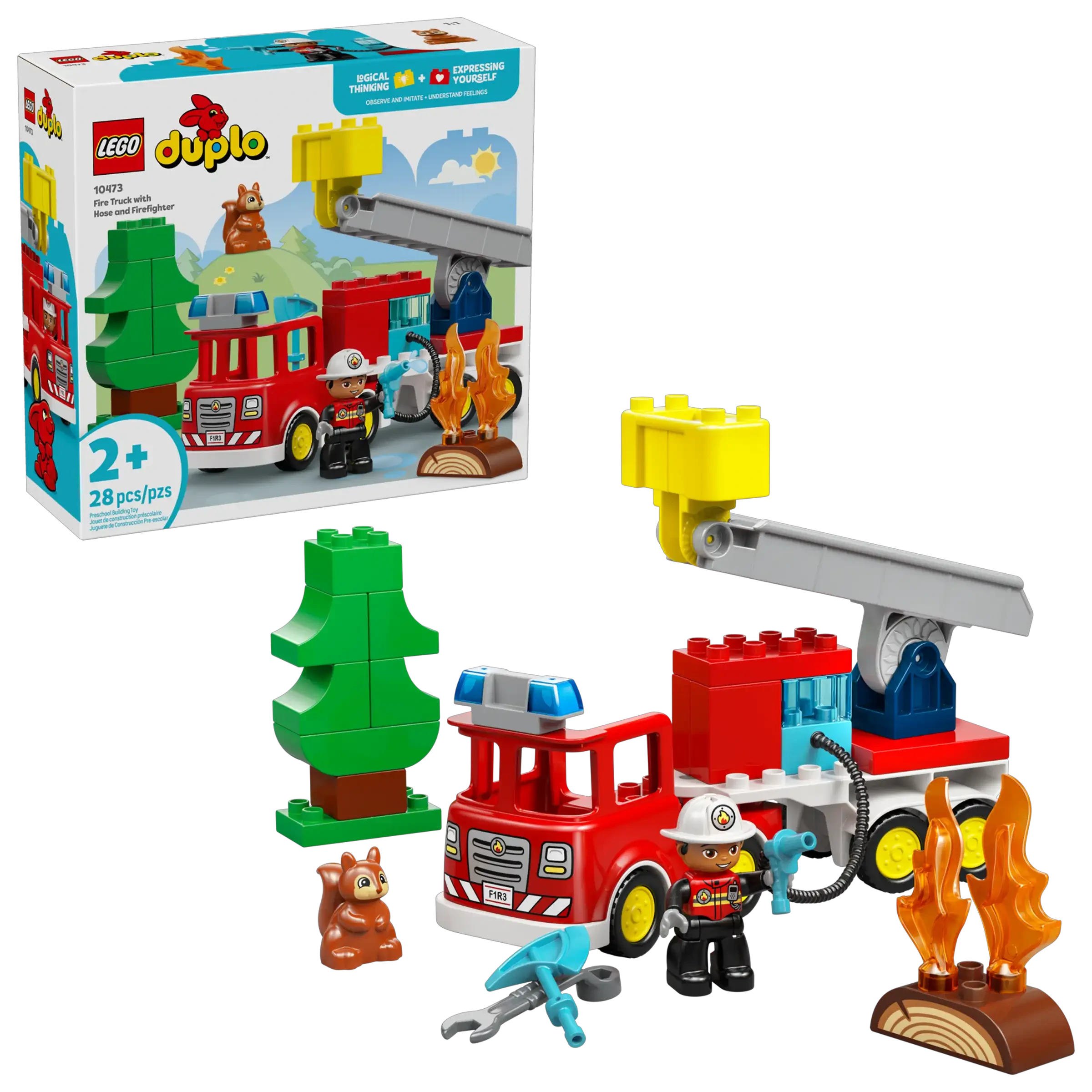 Buy Lego 10473 duplo fire truck with hose and firefighter | Jinius